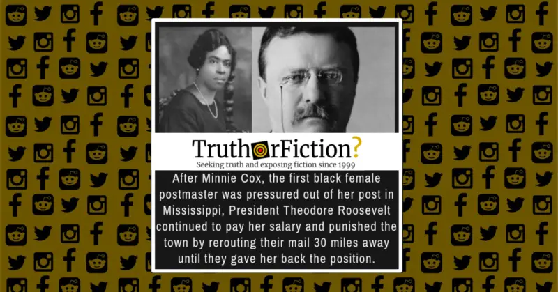 Did Teddy Roosevelt Stand Up for the First Black Female Postmaster ...