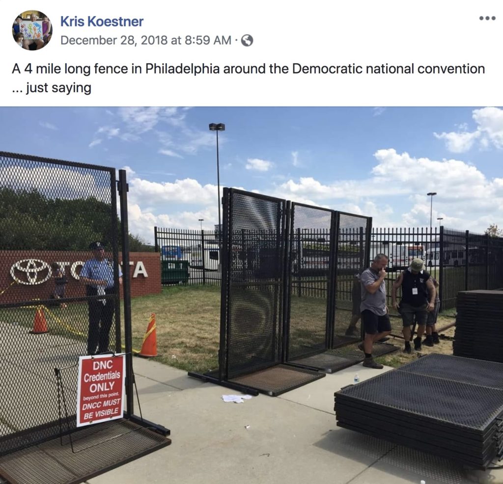 Did Democrats Put Up a Four-Mile Fence Around the DNC in 2016? – Truth ...