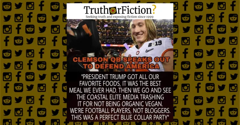 Did Clemson QB Trevor Lawrence Call White House Fast Food a ‘Perfect ...