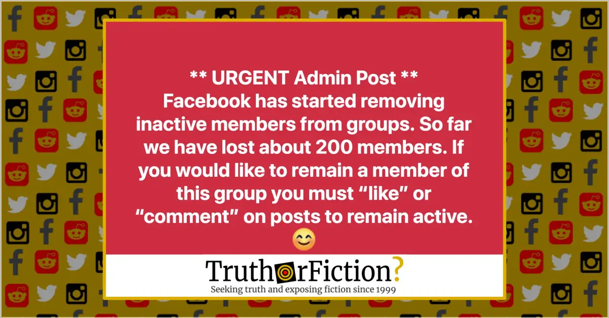 Is Facebook Removing Inactive Members from Groups? - Truth or Fiction?