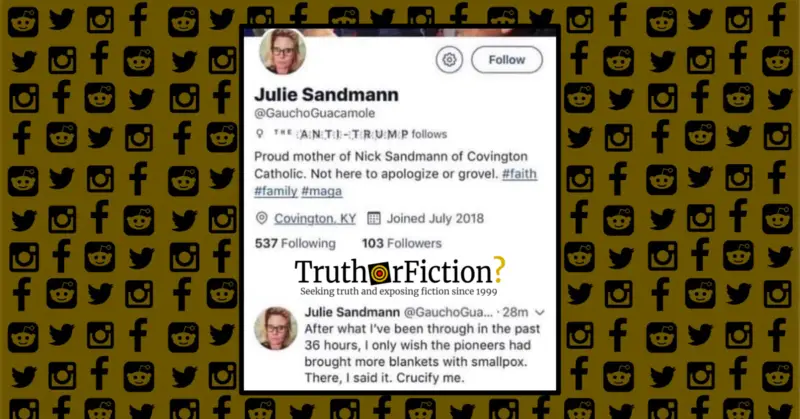 Did a Covington Catholic Student’s Mother Tweet That She Wished Natives ...