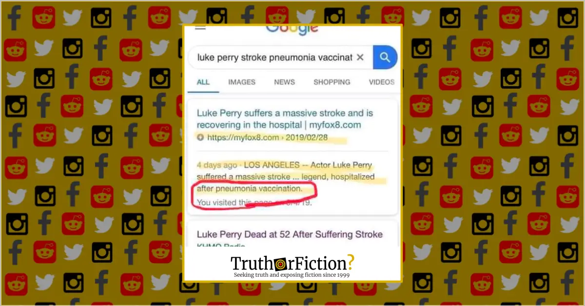 Did Luke Perry Die After a Pneumonia Vaccine? – Truth or Fiction?