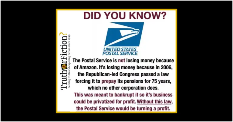 Is USPS Losing Money Because of a 2006 Pension Law? – Truth or Fiction?