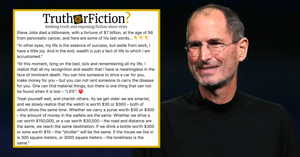 Steve Jobs Last Words Truth Or Fiction Steve Jobs Last Words Truth Or Fiction