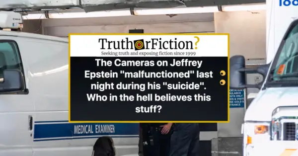 Did Cameras Malfunction in Prison the Night Jeffrey Epstein Died ...