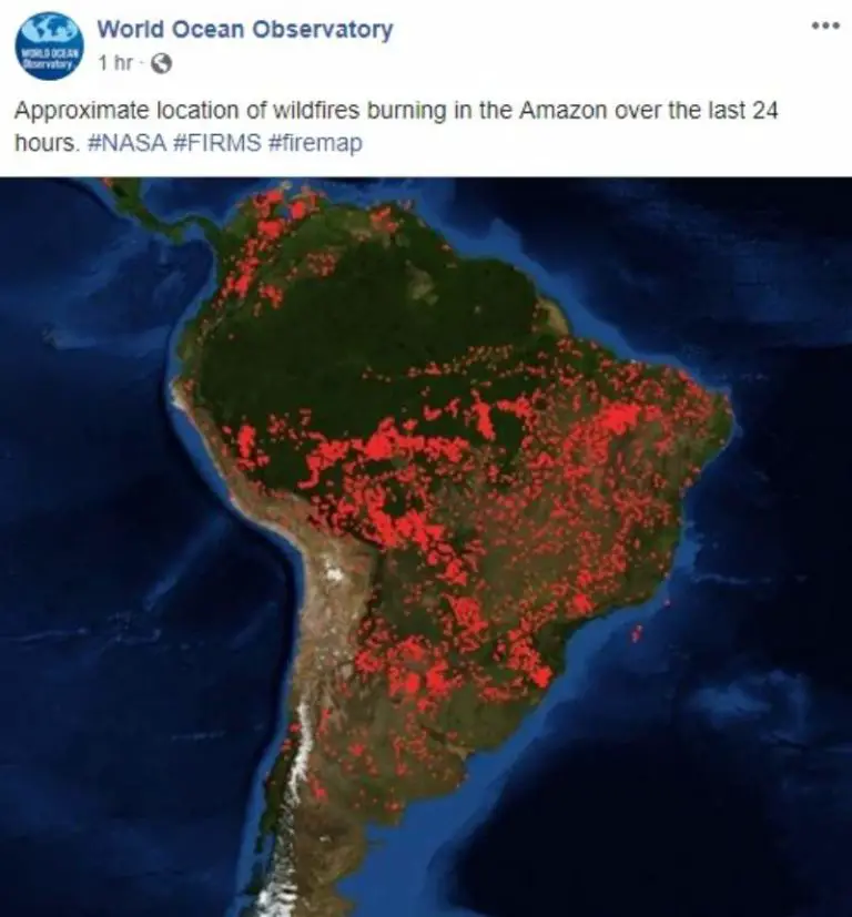 Does This Map Show the Locations of the Amazon Wildfires? – Truth or ...