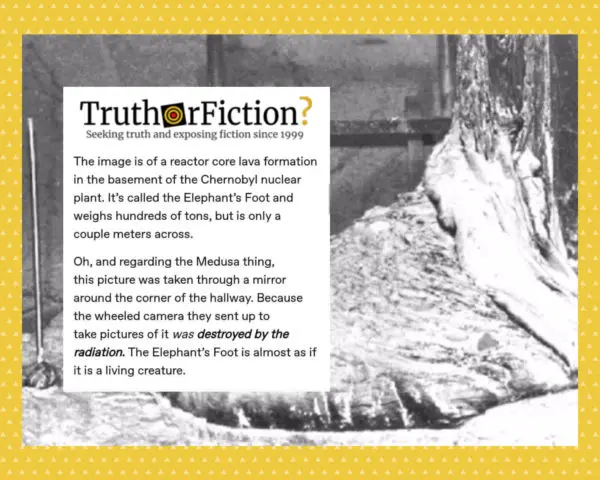 Is This a Photograph of the Chernobyl ‘Elephant’s Foot’? – Truth or ...