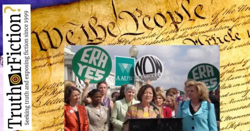 Is the Equal Rights Amendment Now Law? – Truth or Fiction?