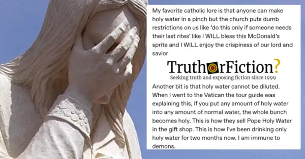 ‘My Favorite Catholic Lore’ Holy Water Facts Meme – Truth or Fiction?