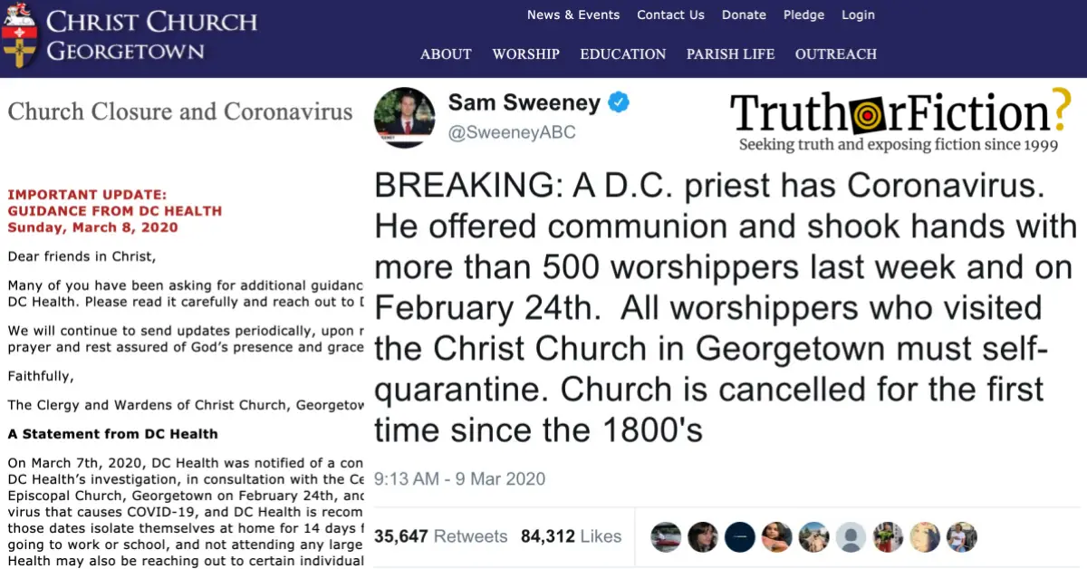 Did a Washington, DC Priest Expose Hundreds of Churchgoers to ...