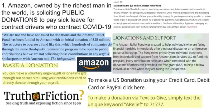 Is Amazon Seeking Public Donations to Fund Sick Leave During the COVID ...