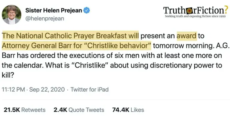 Did the National Catholic Prayer Breakfast Recognize Bill Barr for ...
