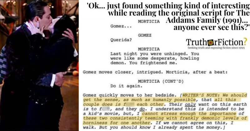 addams family 1991 script – Truth or Fiction?