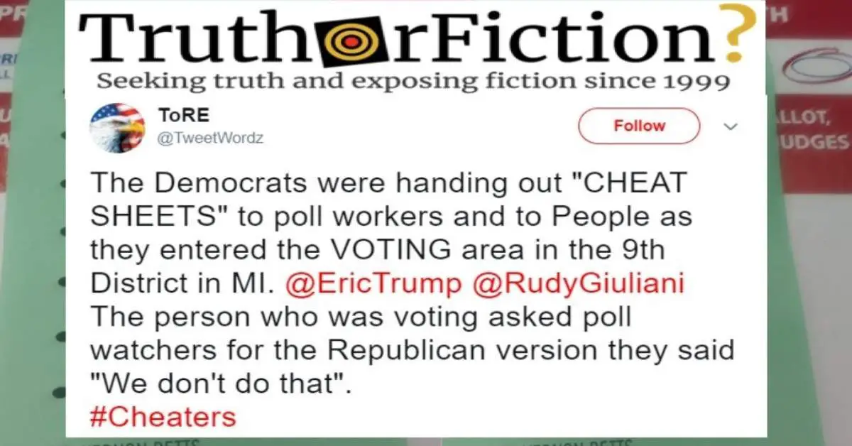 Were Democrats 'Handing Out CHEAT SHEETS' in Michigan (or Missouri ...