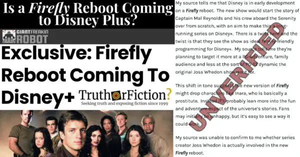 Is a ‘Firefly’ Reboot Coming To Disney+? – Truth or Fiction?