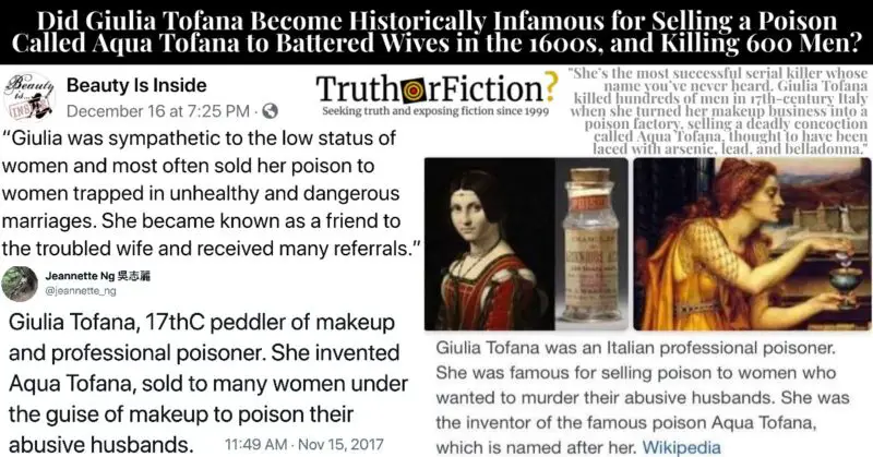 'Giulia Tofana Was an Italian Professional Poisoner ... Famous for ...