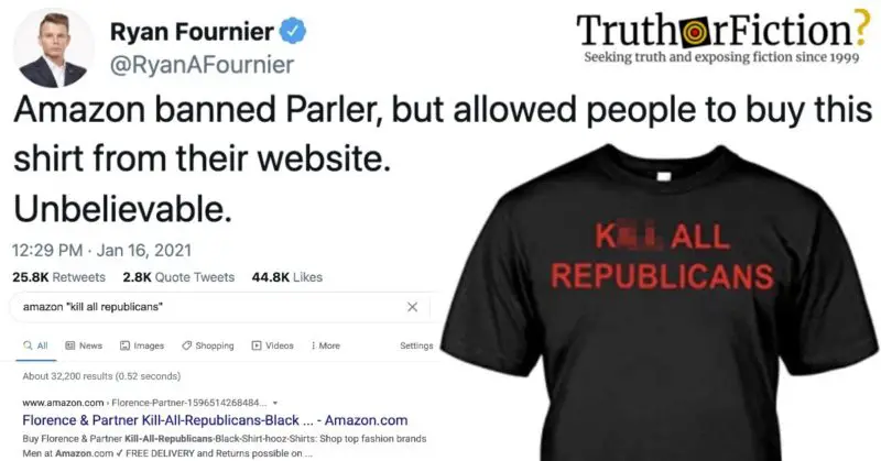 ‘Amazon Banned Parler, But Allowed People to Buy This Shirt from Their ...