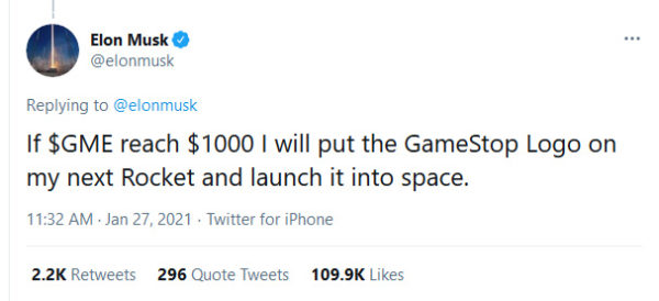 Did Elon Musk Tweet ‘If $GME Reach $1000 I Will Put the GameStop Logo ...