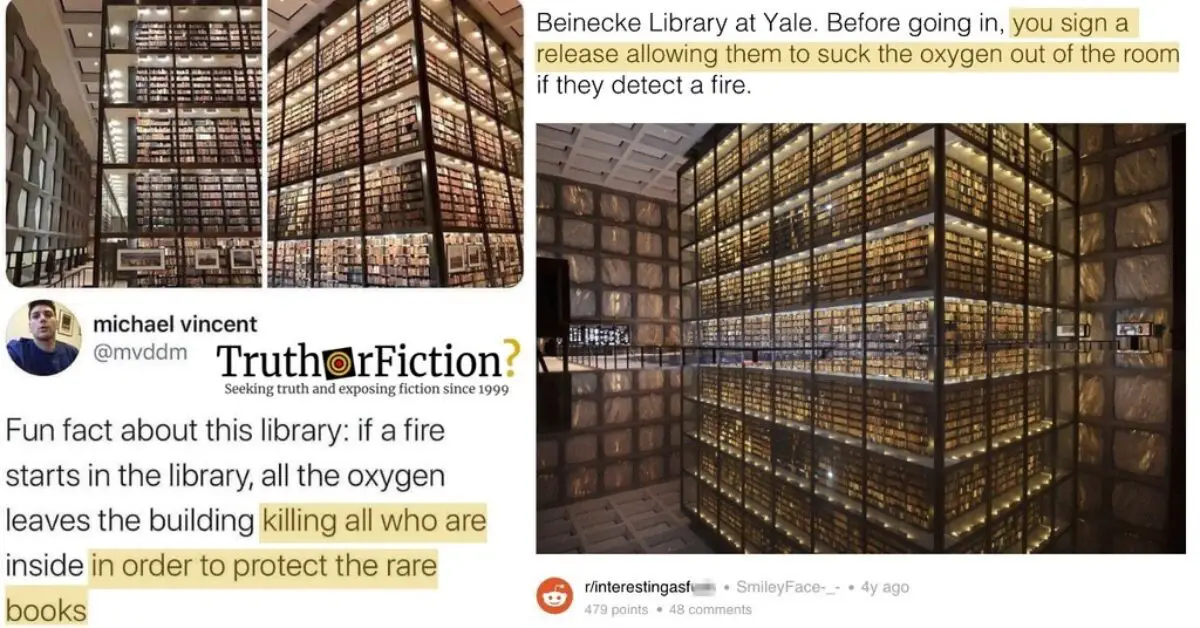 ‘Fun Fact … If a Fire Starts in the [Yale] Library, All the Oxygen ...