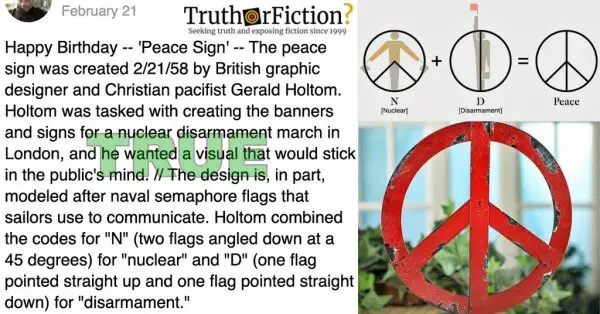 Peace Sign Origin: Nuclear Disarmament? – Truth or Fiction?