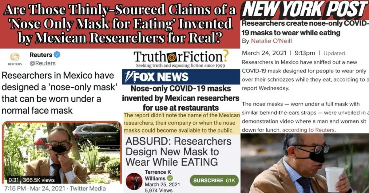 ‘Nose Only Mask for Eating’ Purportedly Developed by Mexican ...