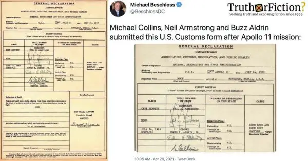 Apollo 11 Customs Form – Truth or Fiction?