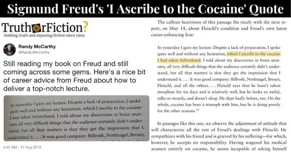 Sigmund Freud: ‘ …I Ascribe to the Cocaine’ Quote – Truth or Fiction?