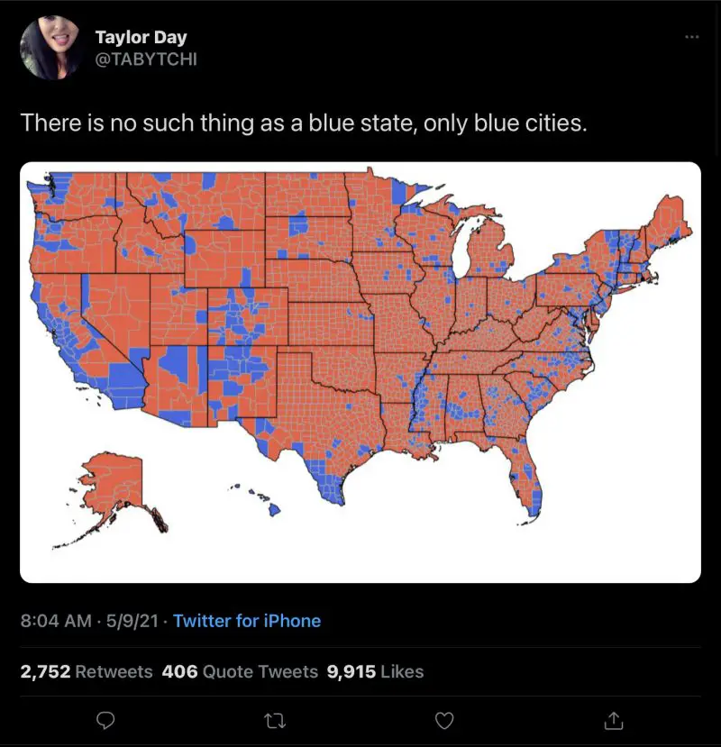 ‘There Is No Such Thing as a Blue State, Only Blue Cities’ Tweet ...