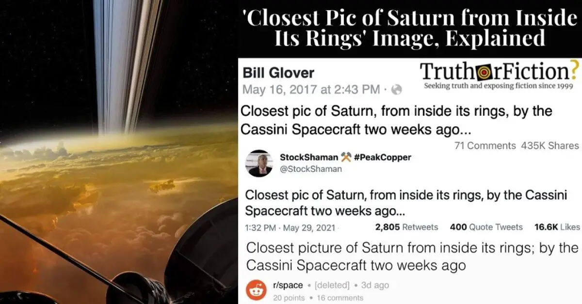 ‘Closest Pic of Saturn from Inside Its Rings by the Cassini Spacecraft ...