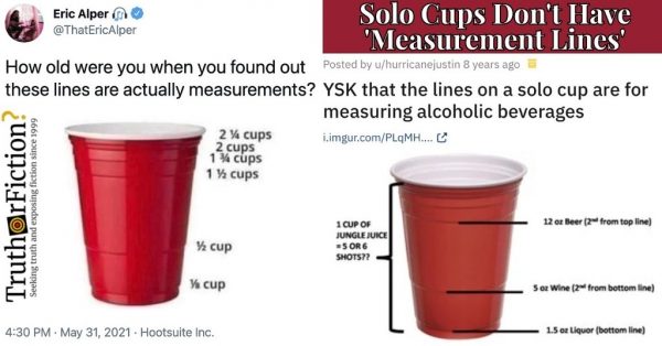 Solo Cups’ ‘Measuring Lines’ – Truth or Fiction?