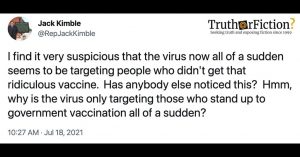 Rep. Jack Kimble: 'I Find It Very Suspicious ...' - Truth or Fiction?