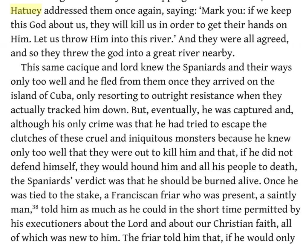 Taino Chief Hatuey’s Last Words Meme – Truth or Fiction?