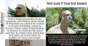 Taino Chief Hatuey's Last Words Meme - Truth or Fiction?