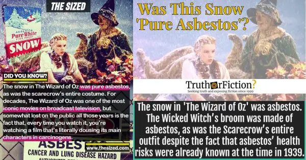wizard of oz asbestos snow – Truth or Fiction?