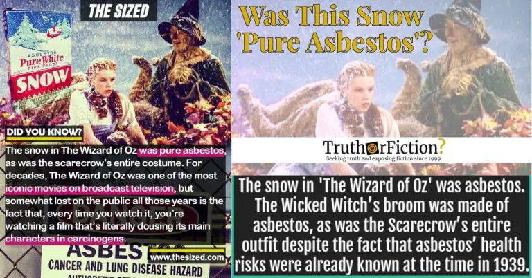 ‘The Snow in Wizard of Oz Was Pure Asbestos’ – Truth or Fiction?