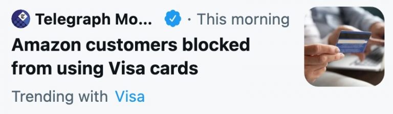 'Amazon Customers Blocked From Using Visa Cards' - Truth or Fiction?