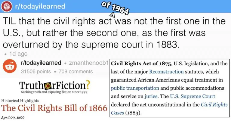 civil rights act 1875 Archives - Truth or Fiction?