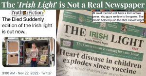 ‘Died Suddenly’ and the ‘Irish Light’ – Truth or Fiction?