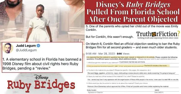 ‘Ruby Bridges’ Movie Banned in Florida School – Truth or Fiction?