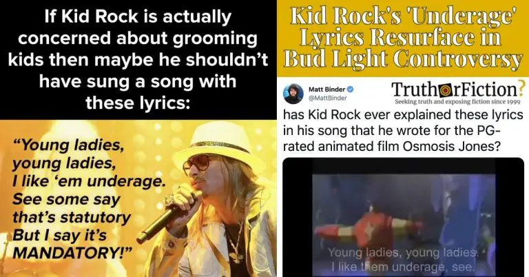 Kid Rock ‘Cool, Daddy Cool’ Lyrics and ‘Grooming’ – Truth or Fiction?