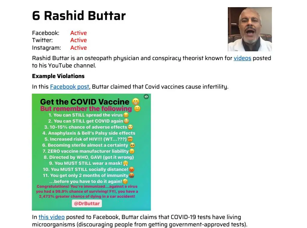 Rashid Buttar of the ‘Disinformation Dozen’ Reportedly Dies – Truth or ...
